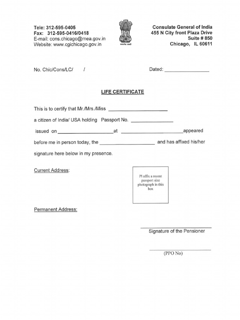 1627884112life Certificate Form | PDF