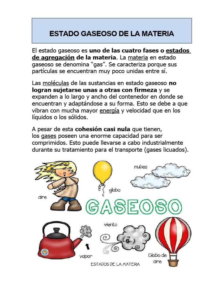 ESTADO GASEOSO DE LA MATERIA | PDF