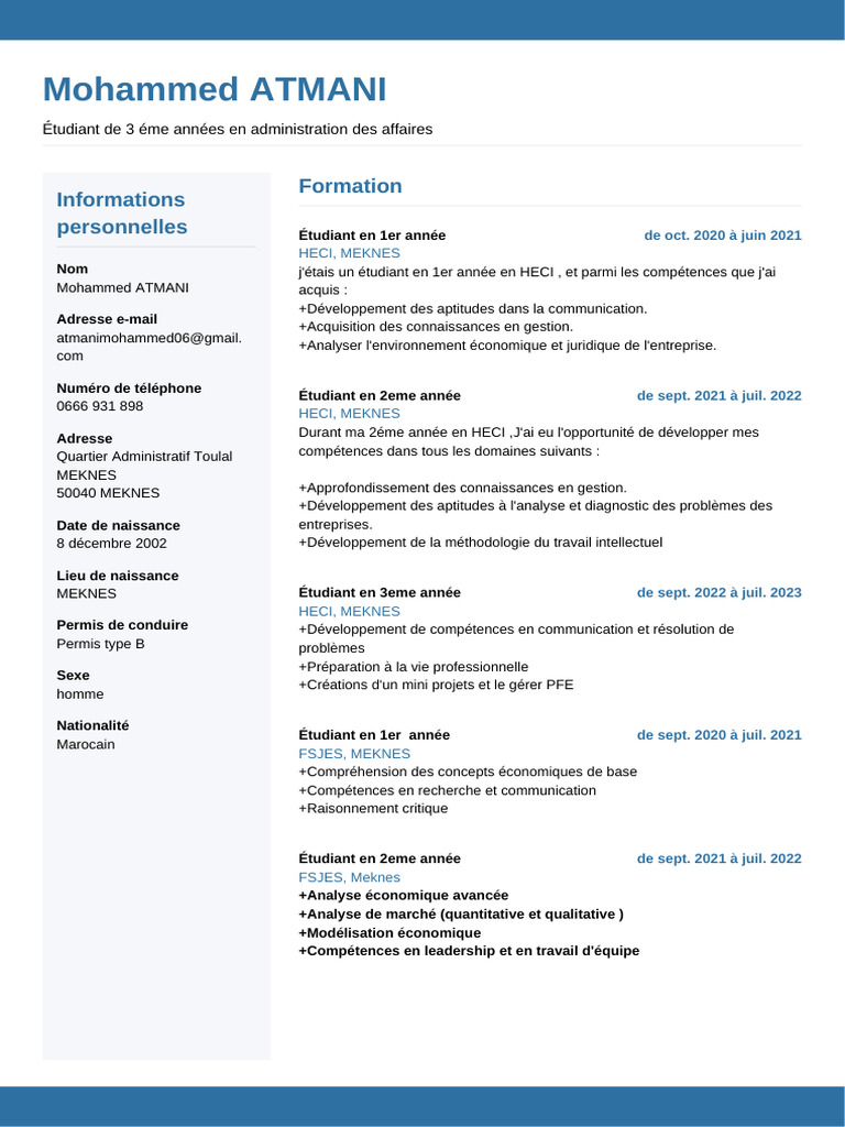 Profil de Mohammed Atmani | PDF | Comptabilité | Business