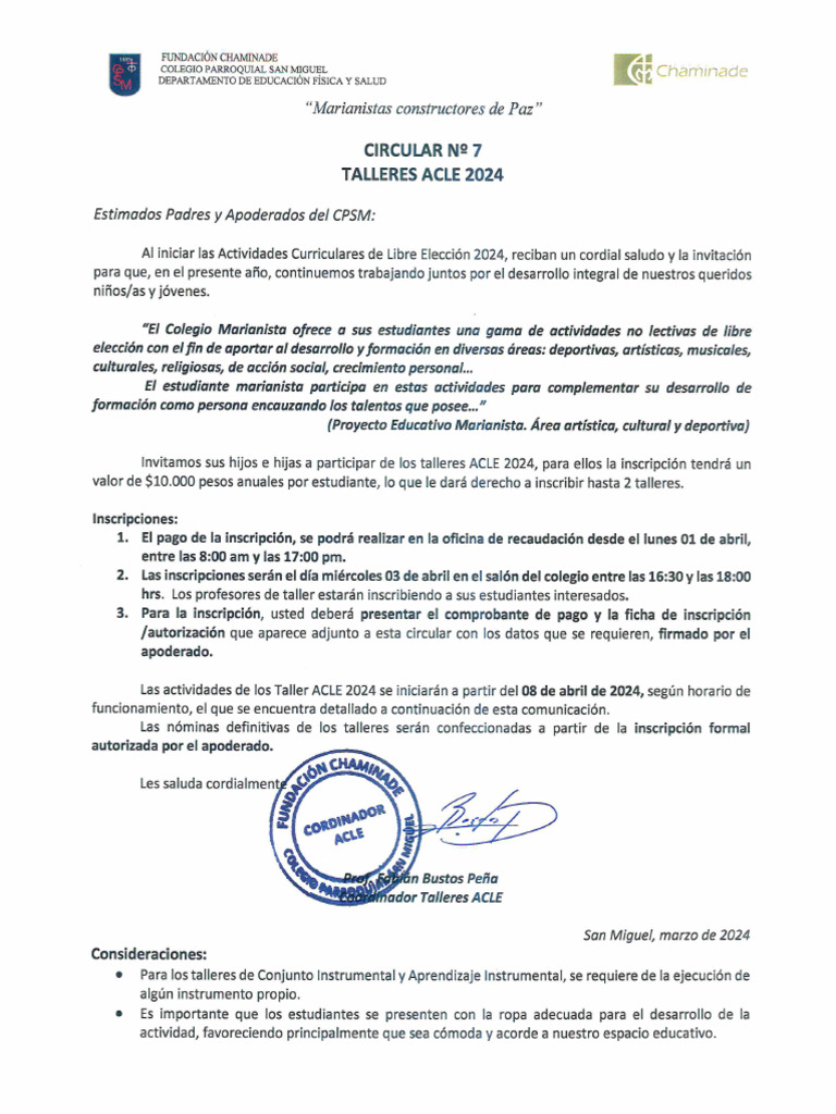 7 Circular #7 Talleres ACLE 2024 - 240328 - 202753 | PDF