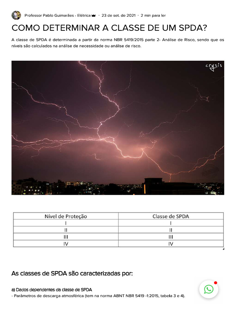 Como Dterminar A Classe de SPDA | PDF