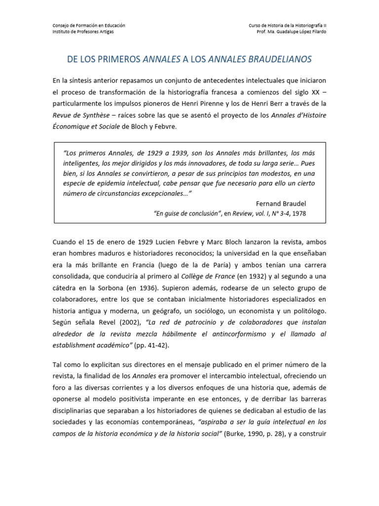 Los++Annales+-+1a +y+2a +generación | PDF | Historiografía | Science