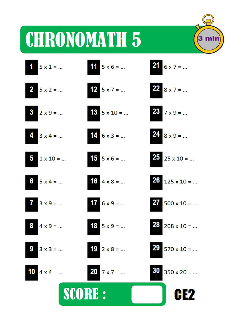 Chrono Maths c2 | PDF