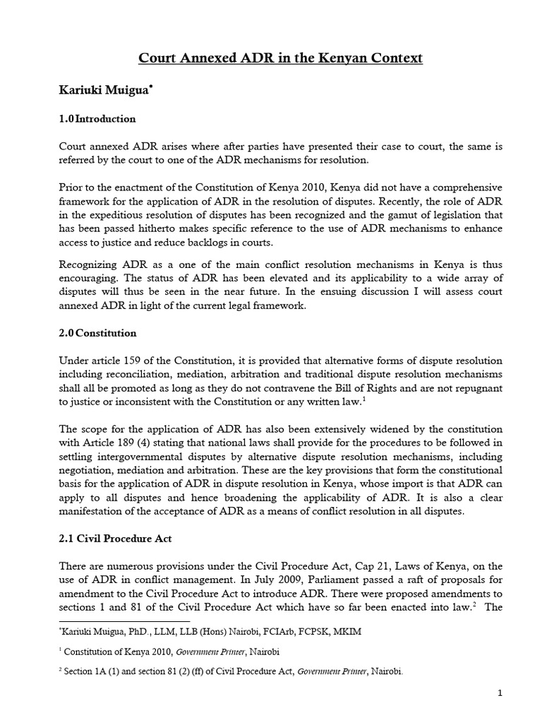 Court Annexed ADR | PDF | Alternative Dispute Resolution | Mediation