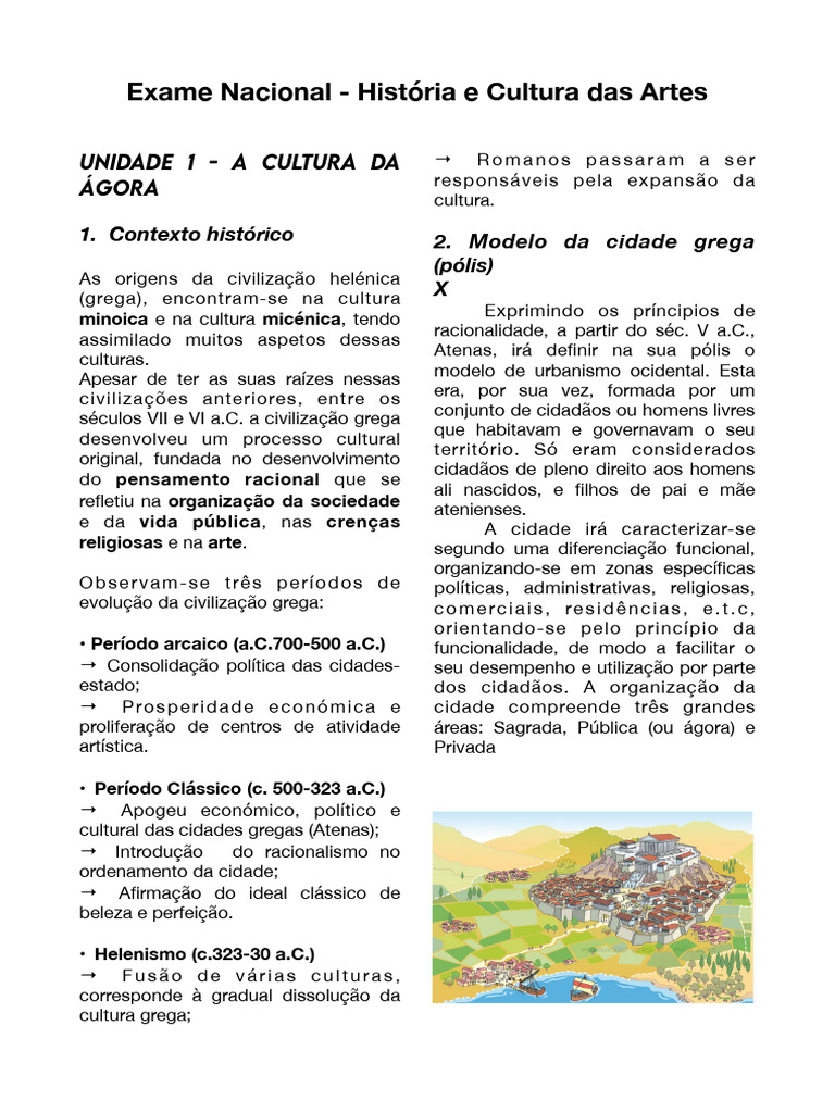 Exame HCA - Resumo 10 Ano | PDF | Império Romano | Coluna