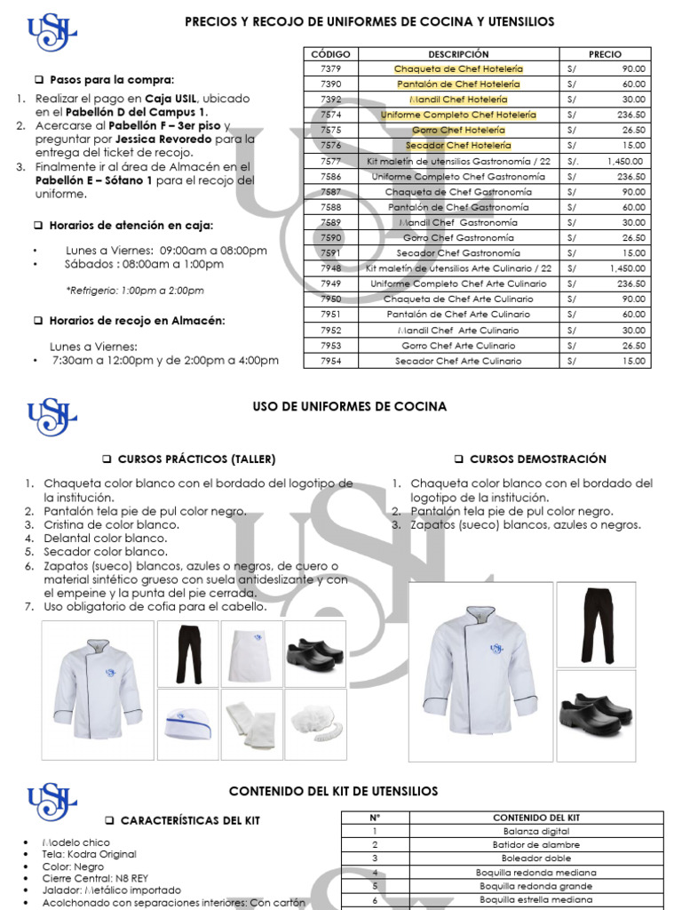 USO DE UNIFORMES Y KIT | PDF | Ropa