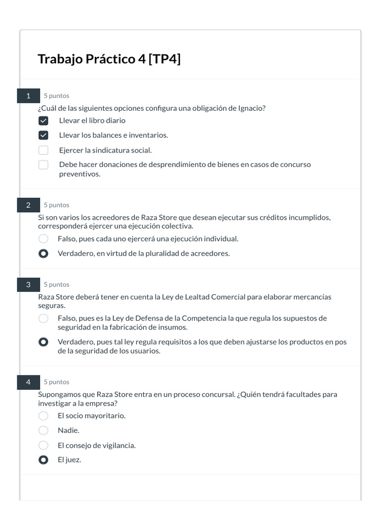 Trabajo Práctico 4 (TP4) - 87,5% | PDF | Bancarrota | Business