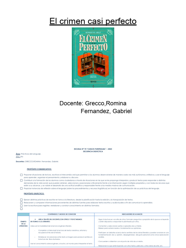 El Crimen Casi Perfecto | PDF | Puntuación | Maestros