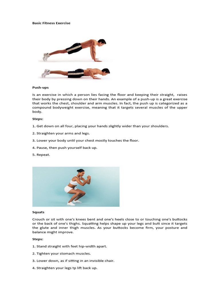 Basic Fitness Exercise-WPS Office | PDF | Strength Training | Physical Fitness