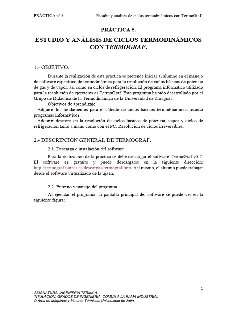 Práctica 5 Ciclos Termodinámicos Con Termograf | Descargar gratis PDF ...