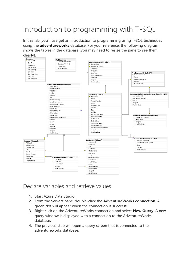 Introduction To Programming With T-SQL | PDF | Databases | Computer ... Introduction To Programming With T-SQL | PDF | Databases | Computer ...