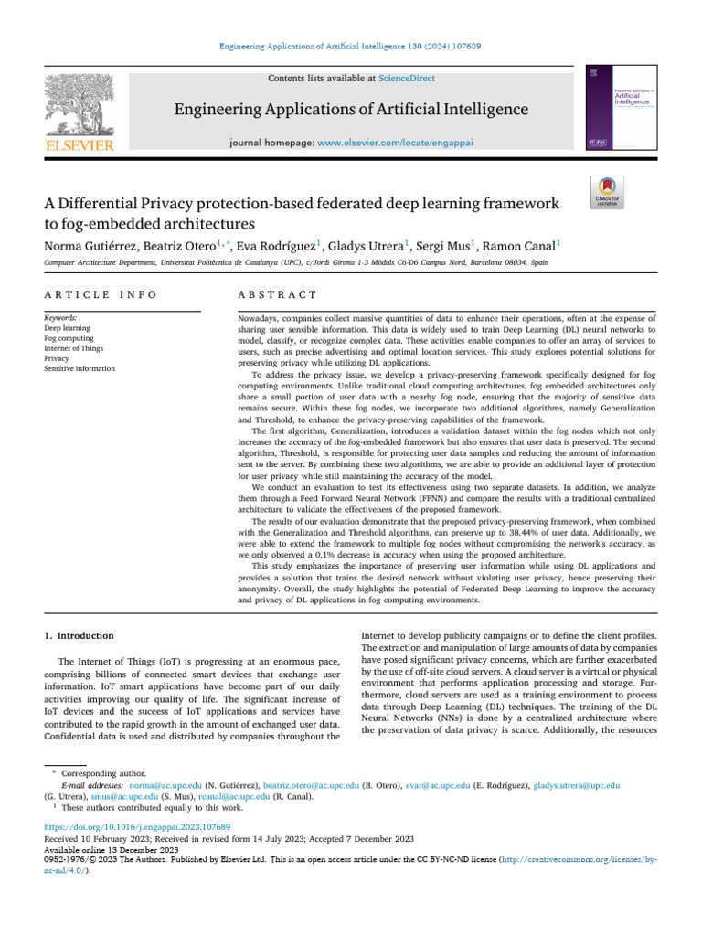 Privacy-Preserving Federated Deep Learning | PDF | Deep Learning | Cloud Computing