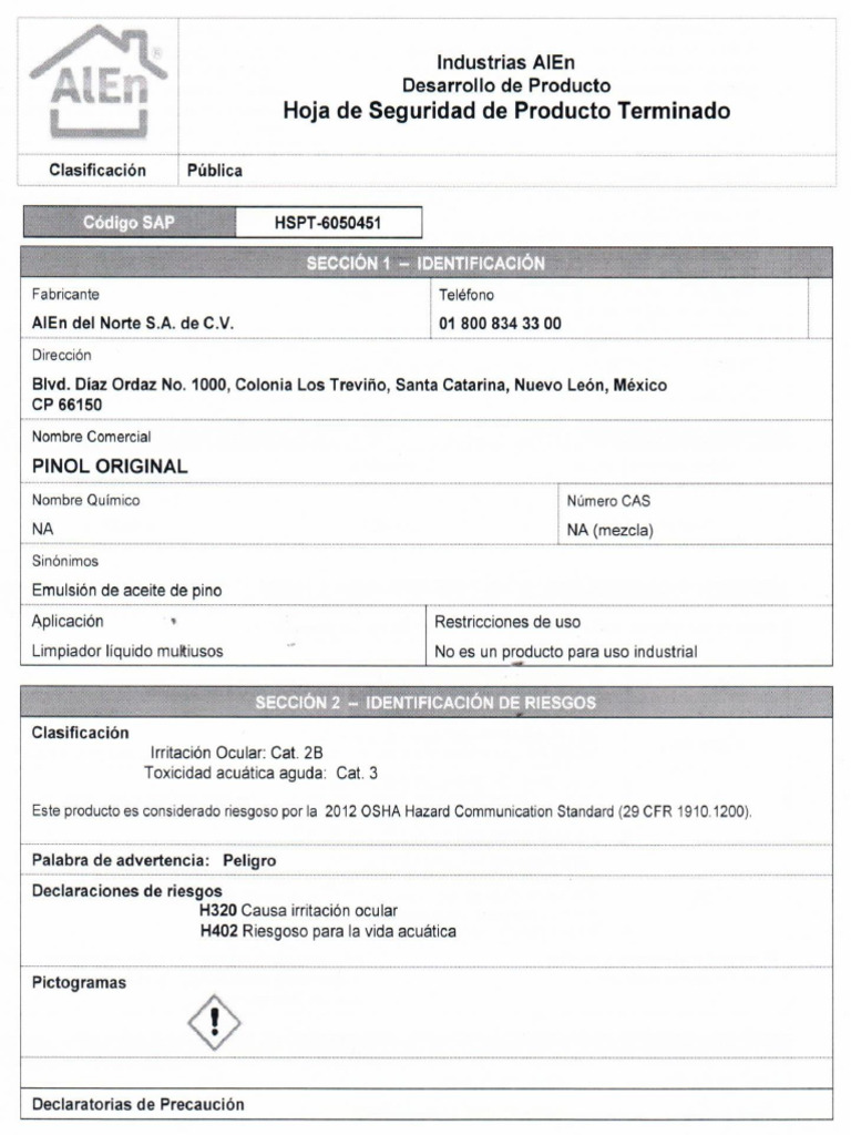 HDS Pinol | PDF