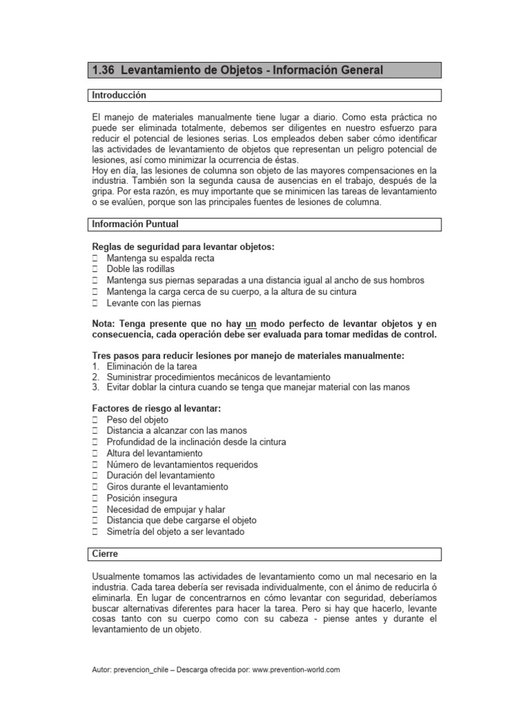 Charla 4 Levantamiento de Objetos | PDF