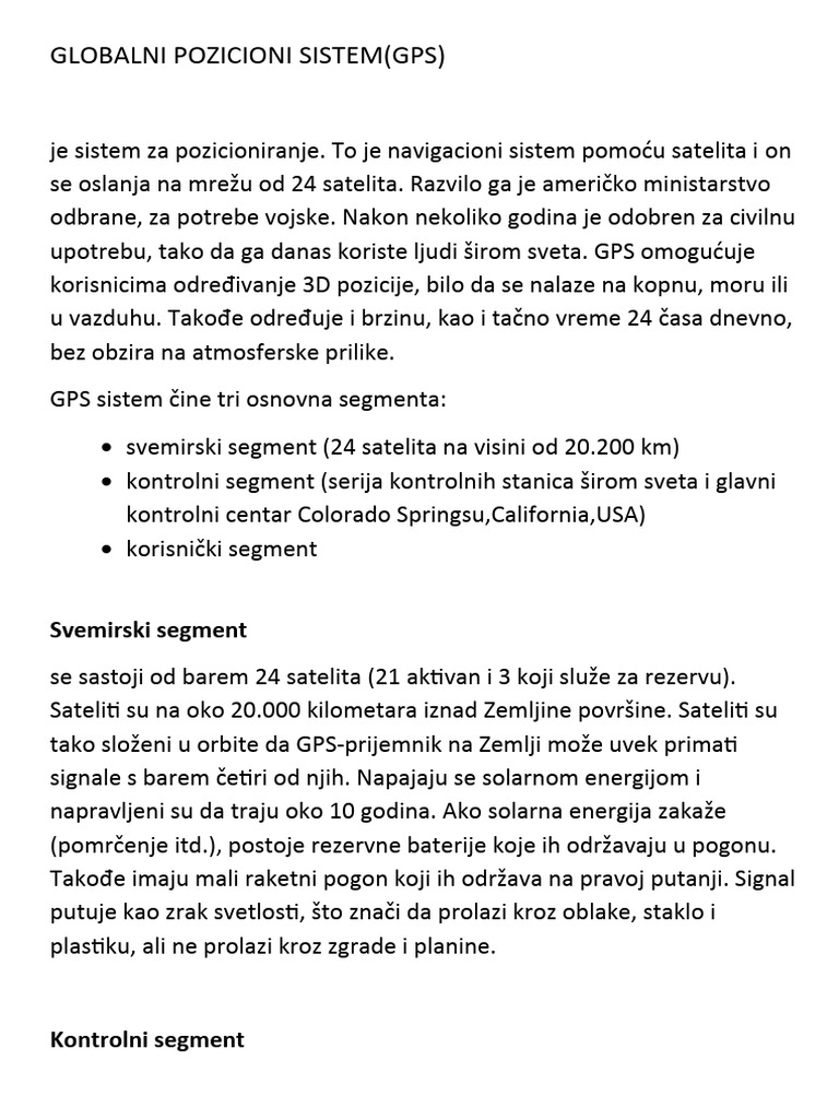 GPS SISTEM | PDF