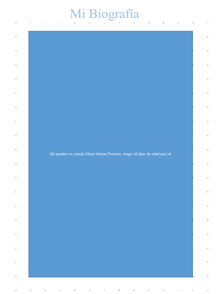 Mi Biografia | PDF | Relaciones personales, crianza y desarrollo personal