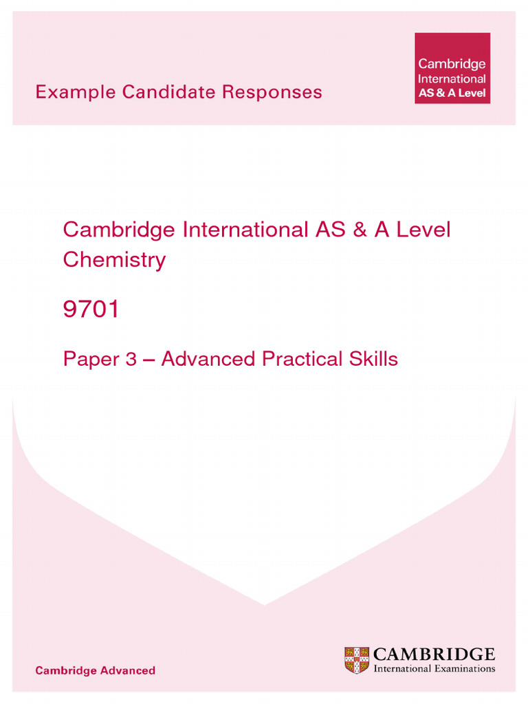ECR AS-AL Chemistry 9701 P3 v3 | PDF | Significant Figures | Titration