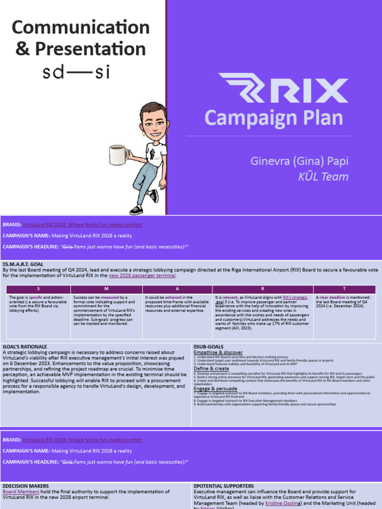 Communication Plan RIX | PDF | Goal | Marketing