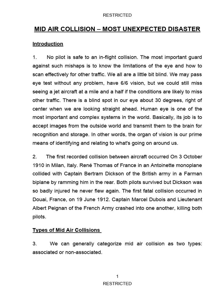 Mid Air Collision Pdf Aviation Aircraft