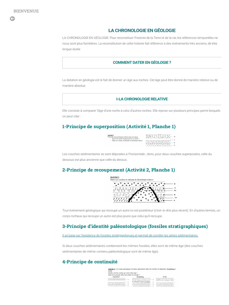 Chronologie et Datation en Géologie | PDF | Géologie | Paléontologie