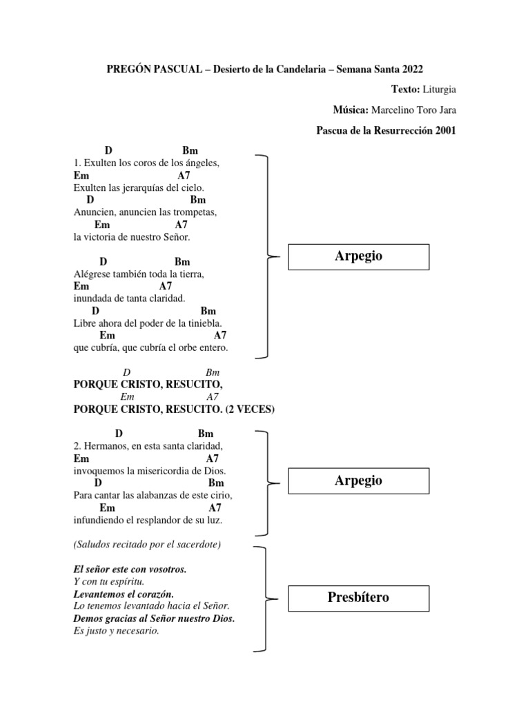 Pregón Pascual | PDF | Pascua de Resurrección | Cristo (título)