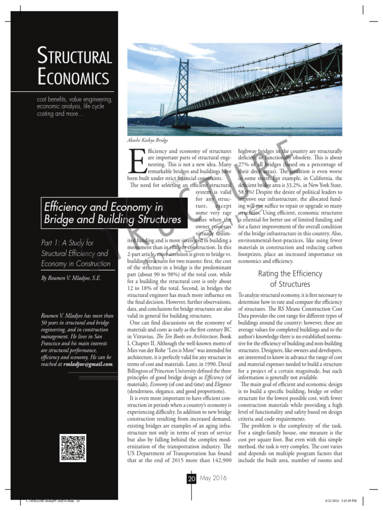 Efficiency and Economy in Bridge and Building Structures | PDF | Bridge ...
