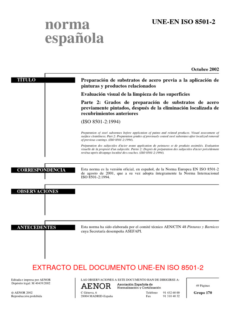 (Ex) Une-En Iso 8501-2 2002 | PDF | Pintar | Procesos industriales