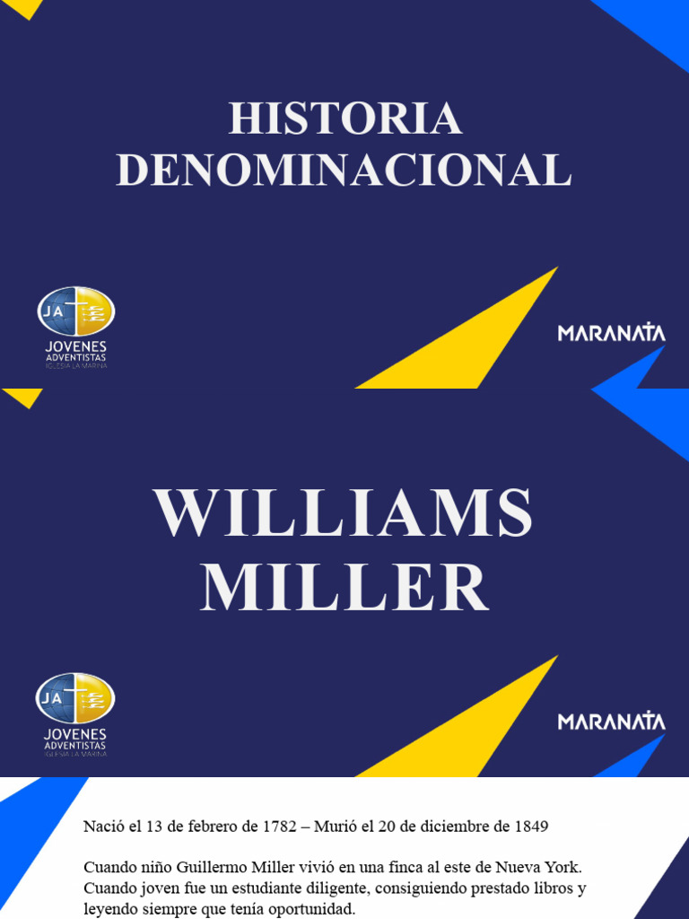 Vida y Legado de Guillermo Miller | PDF | Jesús | Segundo advenimiento