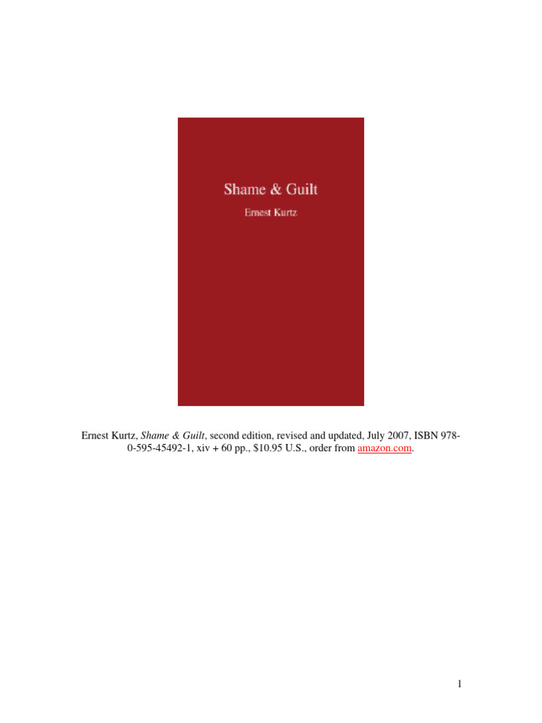 Dr. Ernie Kurtz Shame - Ampersand - Guilt 2007 | PDF | Shame | Guilt (Emotion)