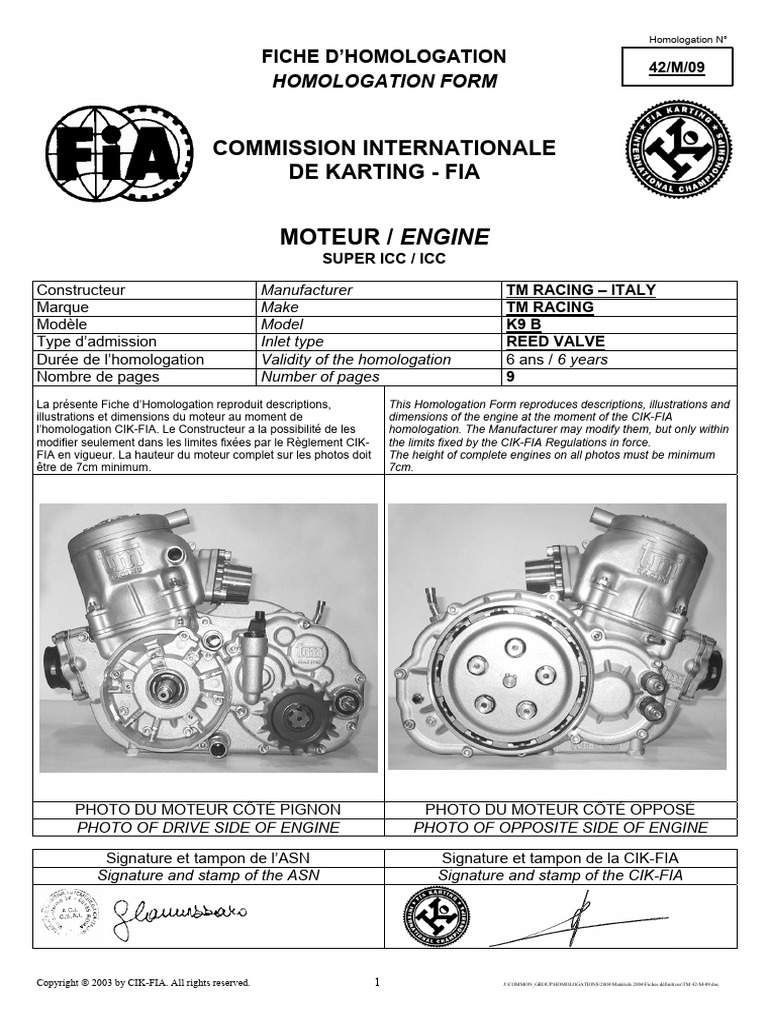 K9B-42M09 Homol | PDF | Sport mécanique | Compétition automobile