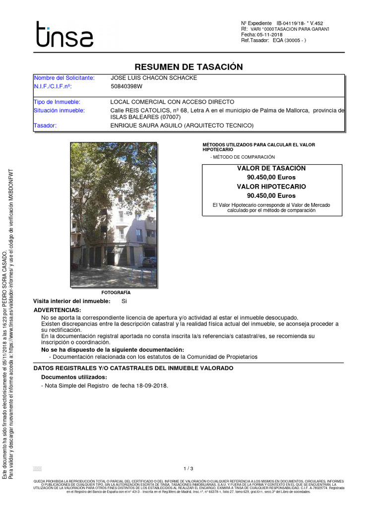Tasación TINSA | PDF | Valoración (Finanzas) | Tasador