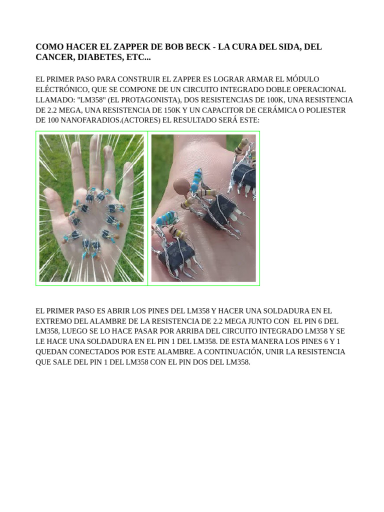 Como Hacer El Zapper | Descargar gratis PDF | Resistor | Diodo emisor de luz