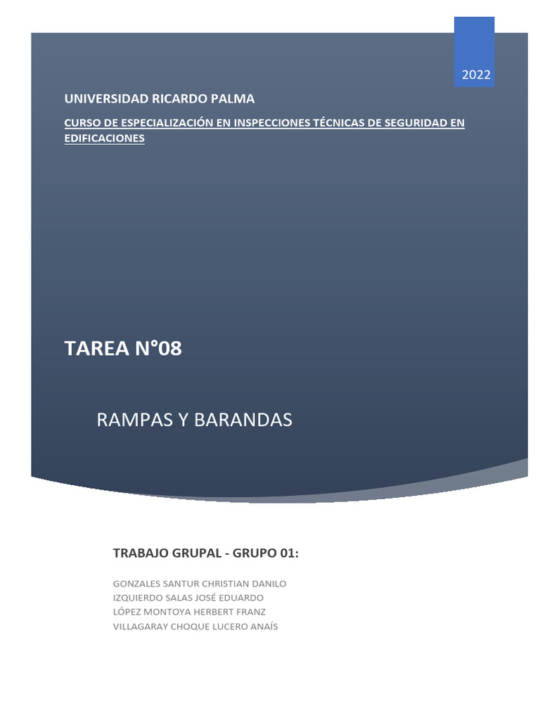 VERIFICACION DE RAMPAS Y BARANDAS EN UNA ITSE | PDF | Escalera | Ingeniería de Edificación