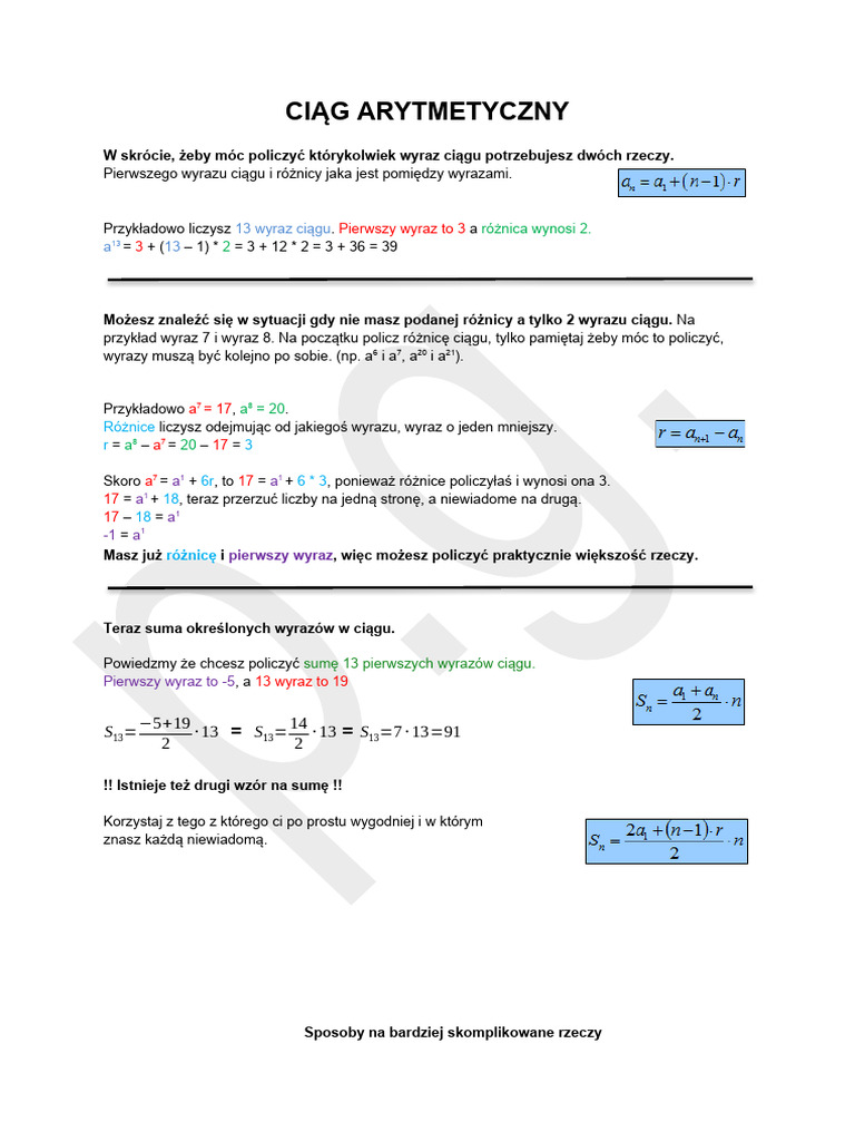 Ciag Arytmetyczny | PDF