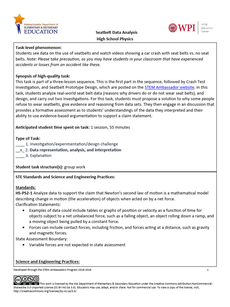 Hs Seatbelt Data | PDF | Force | Seat Belt