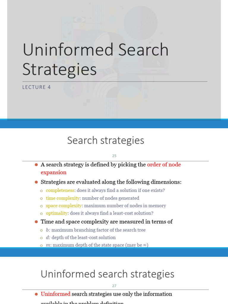 Lecture4 - Uninformed Search Strategies | Download Free PDF | Graph ... Lecture4 - Uninformed Search Strategies | Download Free PDF | Graph ...