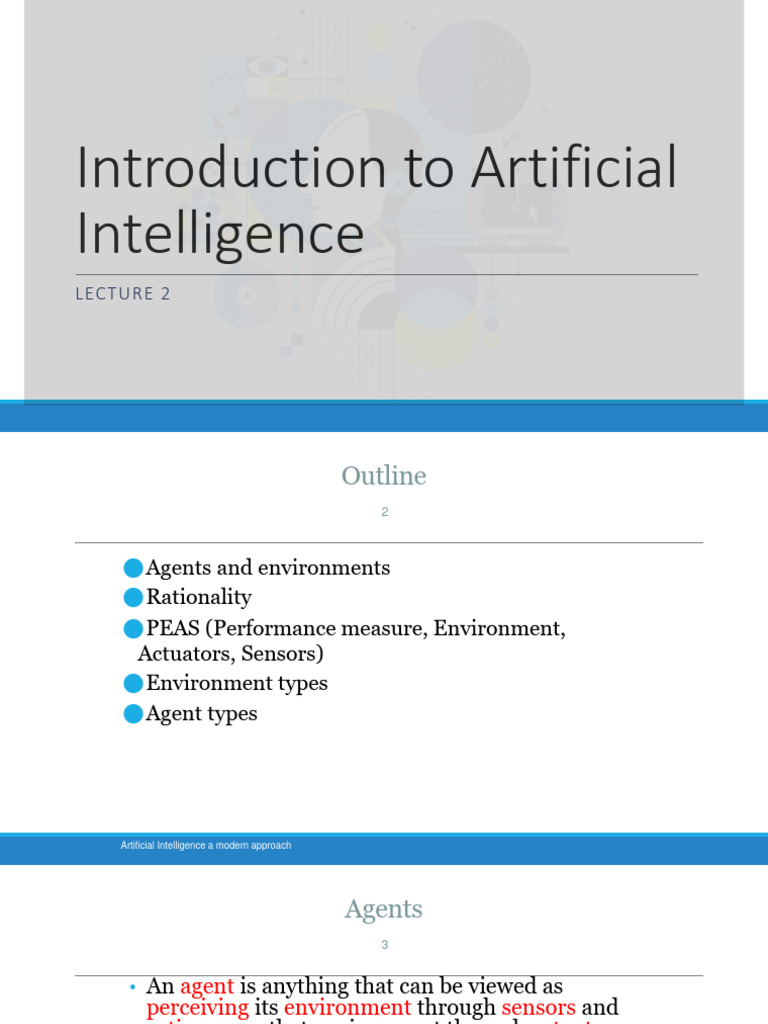 Lecture2 - Types of Agents | PDF | Artificial Intelligence | Intelligence (AI) & Semantics