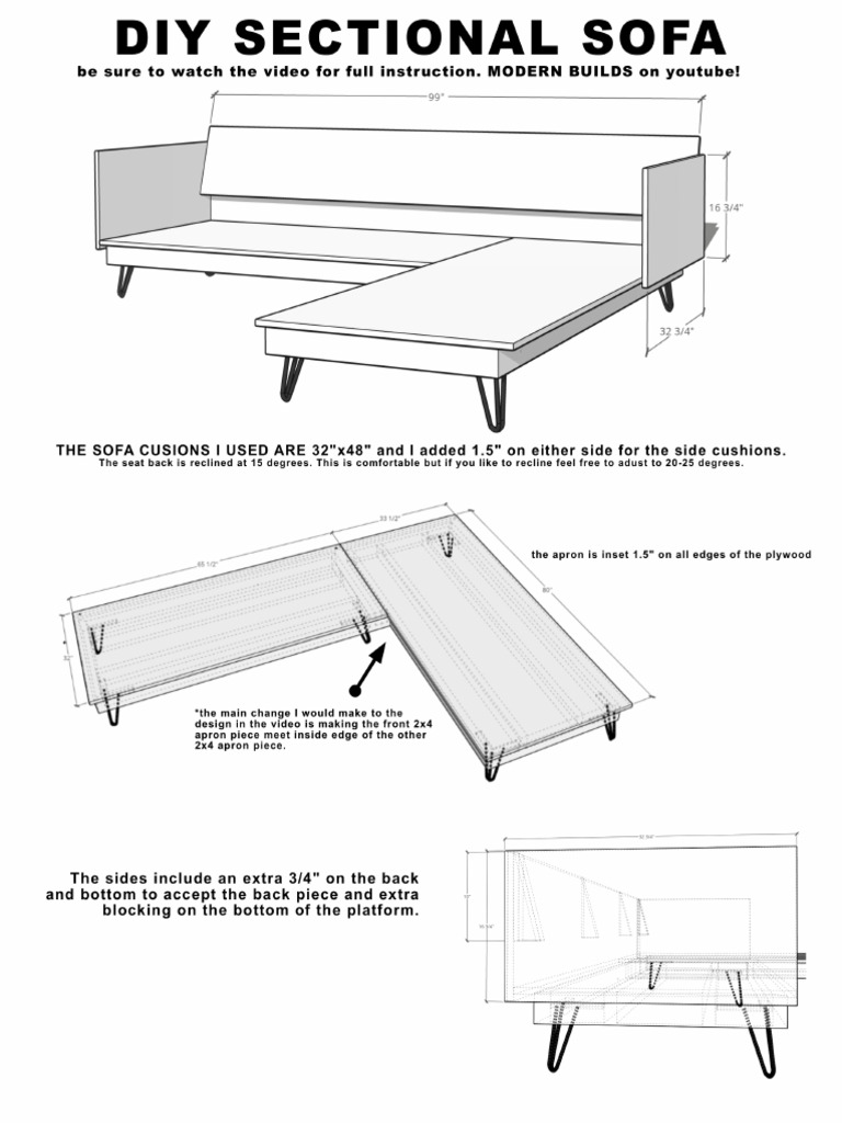 Modern Builds Diy Sectional Sofa Plans | PDF