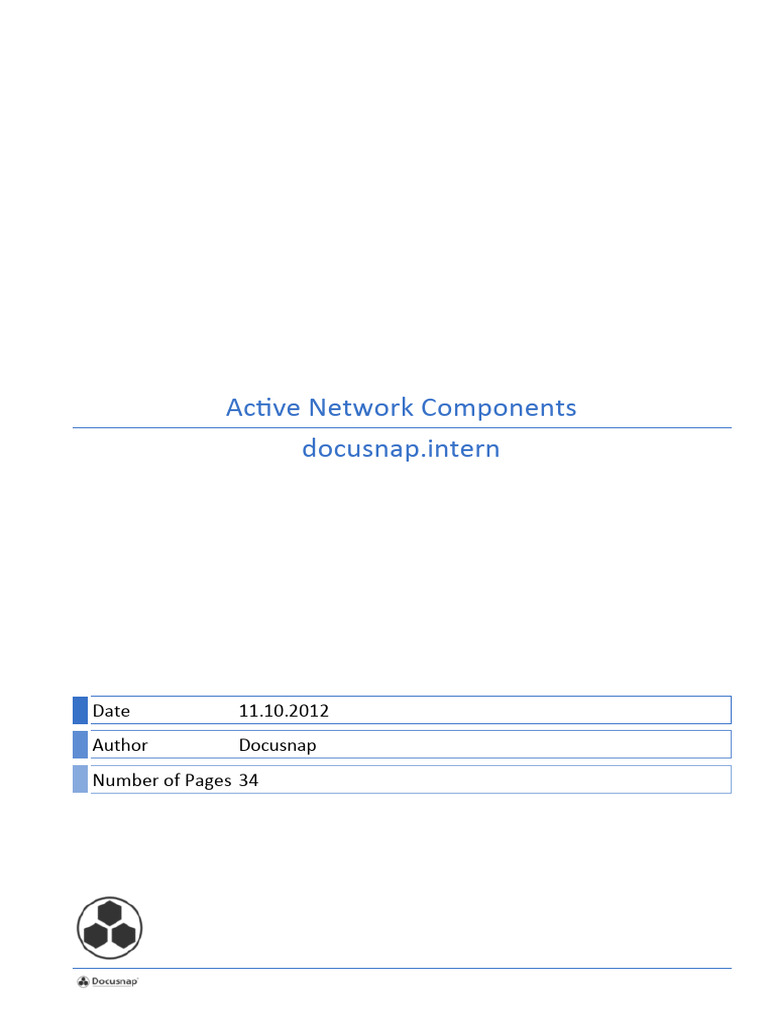 Active Network Components | PDF | Internet Protocols | Ip Address
