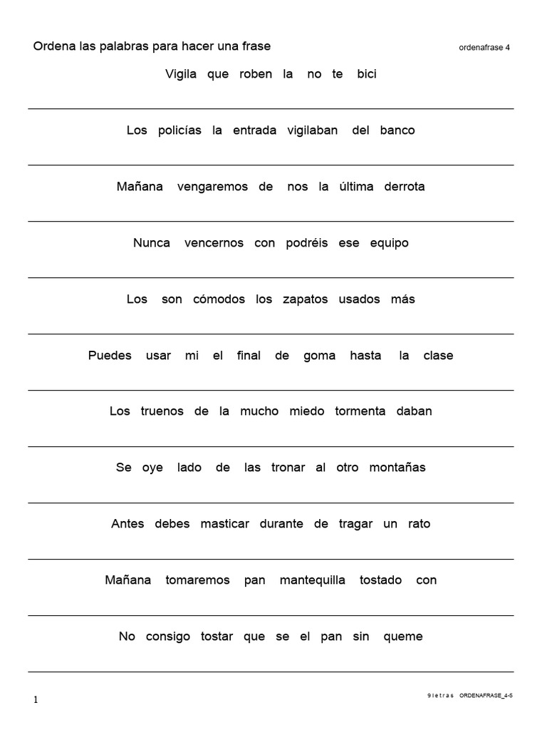 Ordena Palabras 2 | PDF