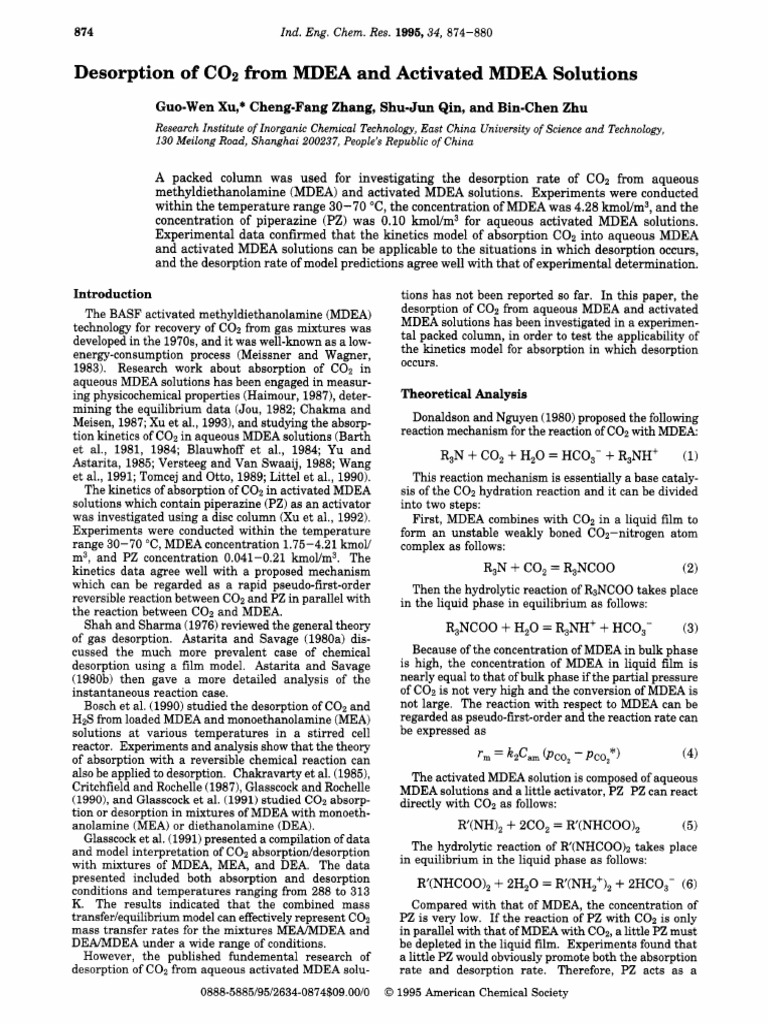 Desorption of Co2 From Mdea | PDF | Physical Sciences | Scientific Phenomena