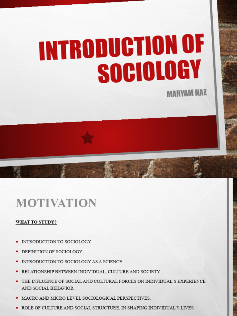 Introduction of Sociology Maryam 22092023 120335pm | PDF | Sociology | Social Sciences