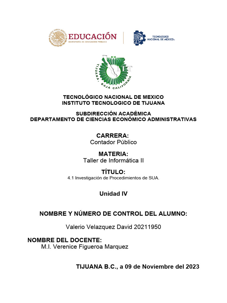 4.1 Investigación de Procedimientos de SUA | PDF | Archivo de ...