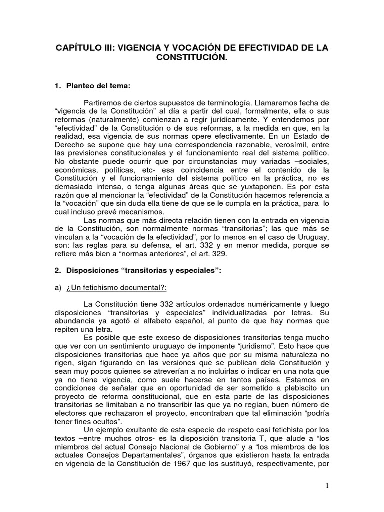 Vigencia Y Vocación De Efectividad De La Constitución Pdf