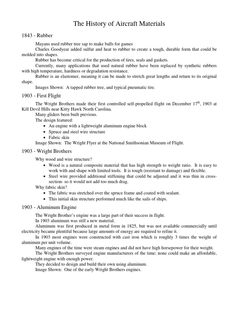 01 - The History of Aircraft Materials | PDF | Composite Material ...