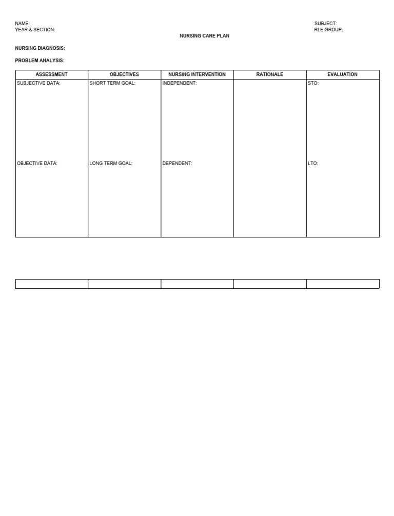 Ncp Format Pdf