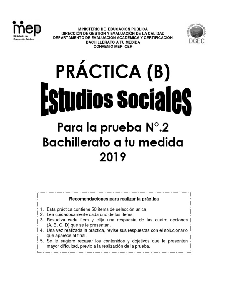 Práctica B Estudios Sociales Bachillerato A Tu Medida 02 2019 Pdf