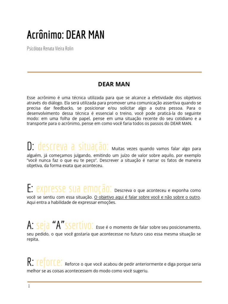 Dear Man | PDF | Comunicação | Atitude (Psicologia)