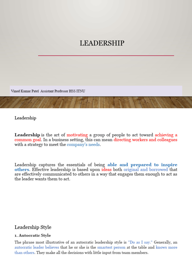 5.2 Leadership, Nature and Significance of Leadership, Leadership ...