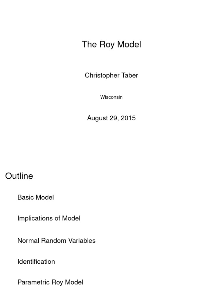 The Roy Model: Christopher Taber | PDF | Econometrics | Regression Analysis